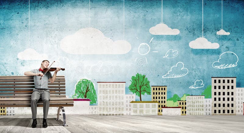 Man play violin stock image. Image of performance, performer - 48689577