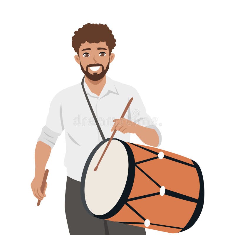 Man Playing a African Traditional Drum Djembe with Drumsticks Stock ...