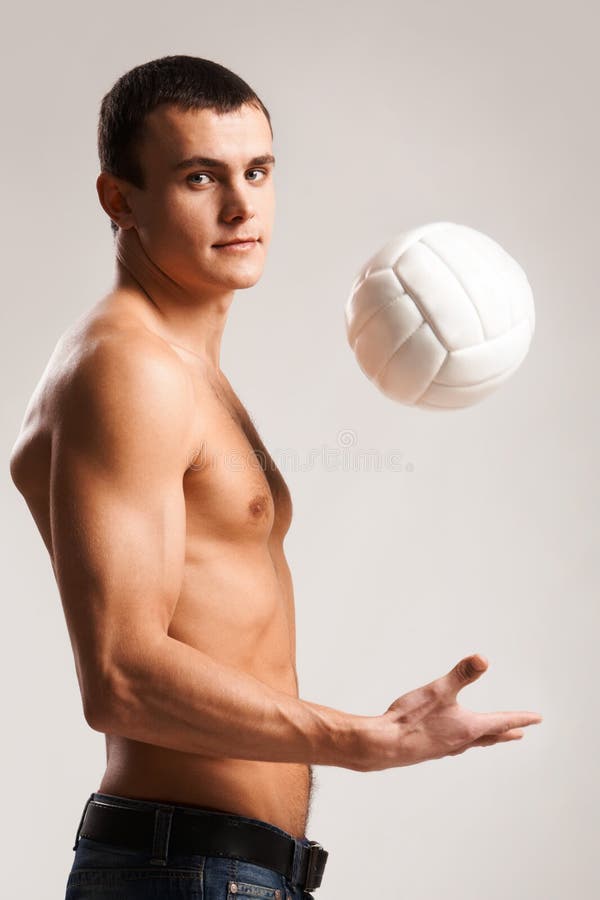 Man playing with ball stock photo. Image of attractive - 12835856