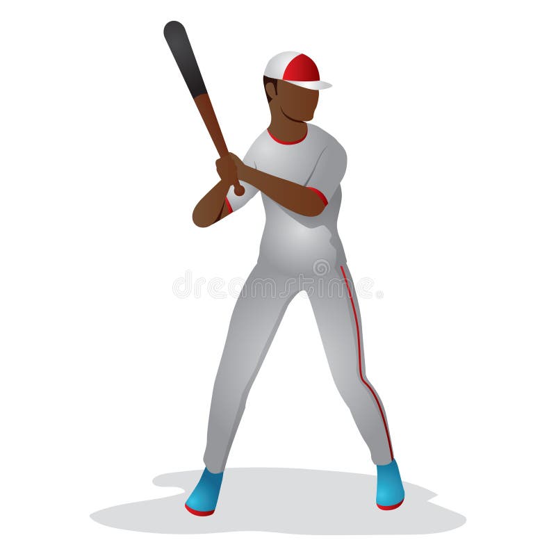 Man Playing Baseball. Vector Illustration Decorative Design Stock ...