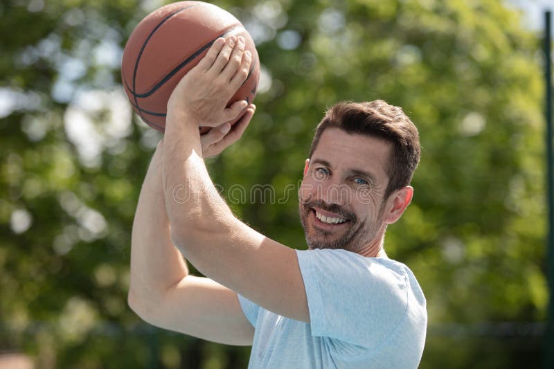 Man Playing Basketball in Action Stock Image - Image of fitness ...