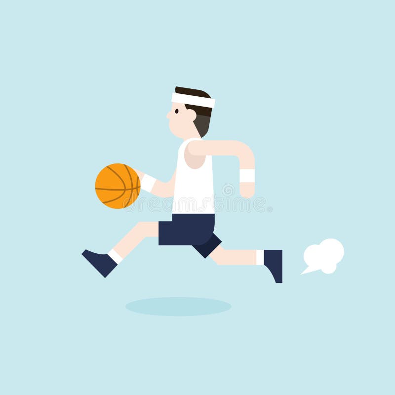 The Man is Playing Basketball Stock Vector - Illustration of basketball ...