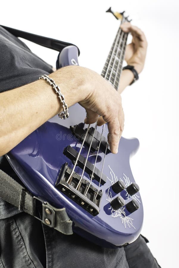 Man Playing A Bass Guitar Stock Image Image Of Guitarist 32861201