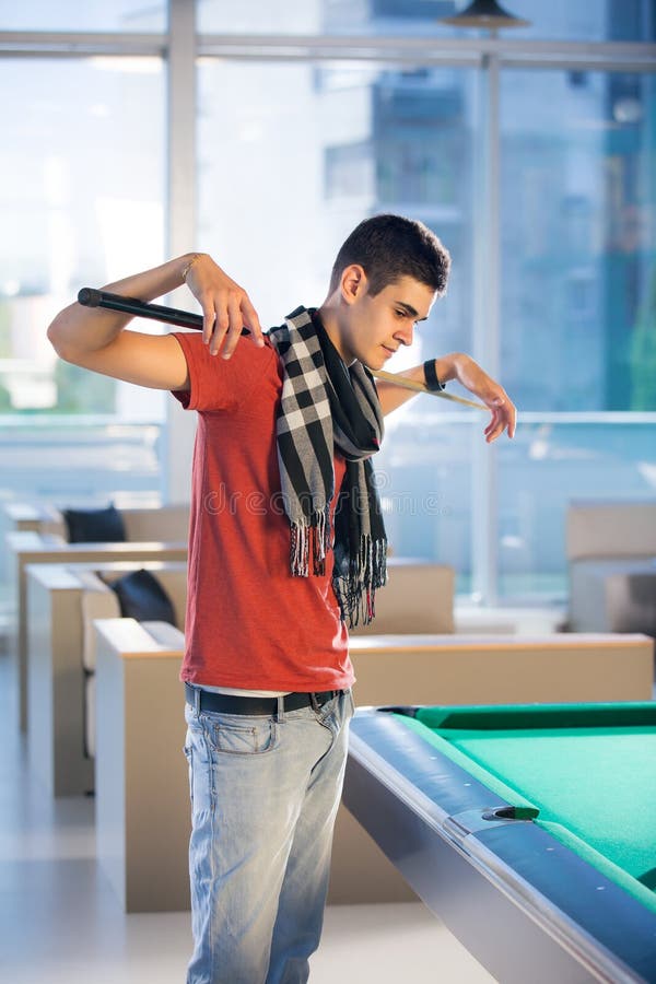 Man Playing Billiards in Billiard Club Stock Image - Image of player ...