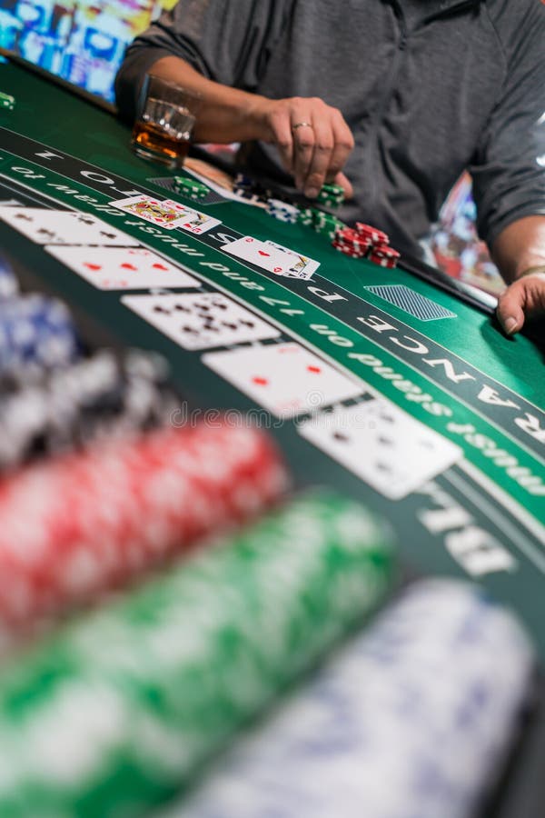 Man Playing BlackJack at the Casino Stock Image - Image of addiction ...