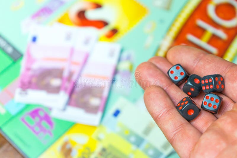 Man Playing a Board Game. the Dice at the Time of the Roll Stock Image ...