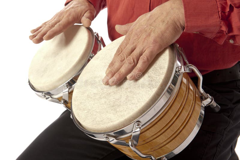 Man Playing Bongo Set on His Lap Stock Photo - Image of djembe, african ...