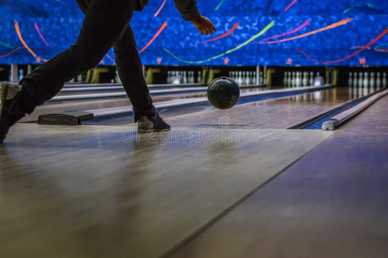 Man Playing Bowling Seen from the Back Stock Image - Image of bowler ...