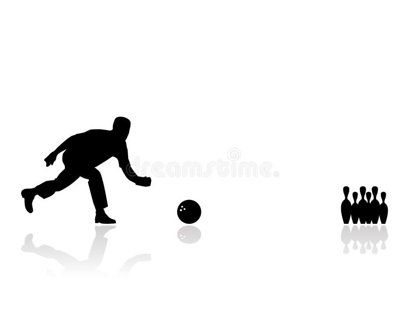 Man Playing Bowling Silhouette Stock Vector - Illustration of vector ...
