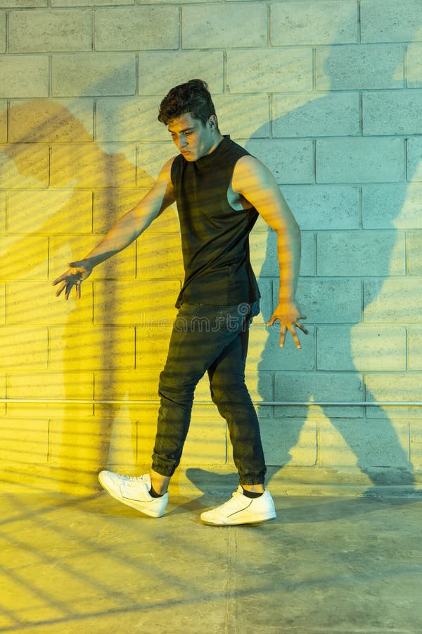 Man Playing Breakdance in a Cellar Stock Photo - Image of look, male ...