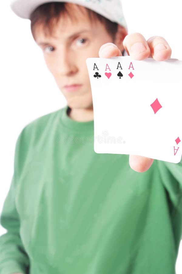 Man Holding Cards stock photo. Image of competition, isolated - 3701756