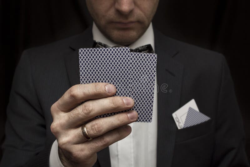 Man with playing cards stock image. Image of male, play - 162079573