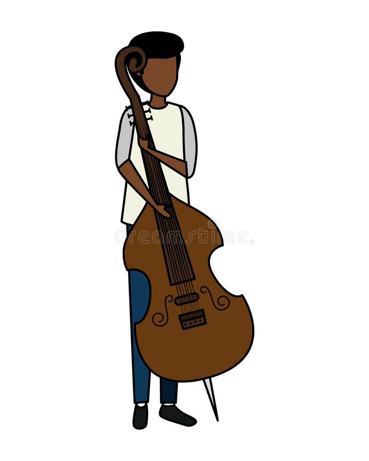 Man Playing Cello Character Stock Vector - Illustration of person ...