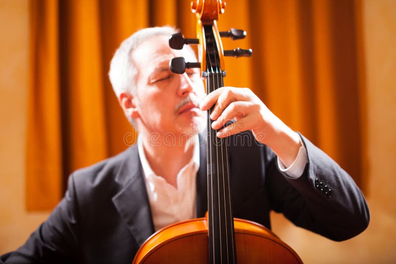 Man playing a cello stock image. Image of live, music - 39794219
