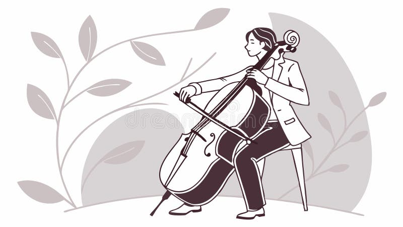 Man Playing Cello Vector Illustration, Classical Music and Art, Vector ...