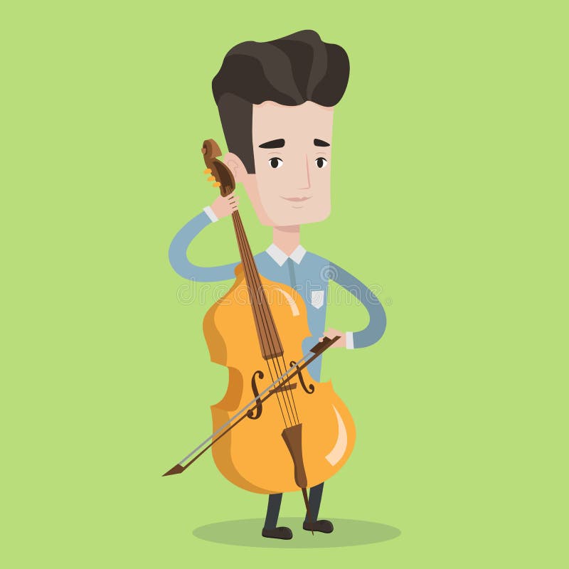 Man Playing Cello Vector Illustration. Stock Vector - Illustration of ...