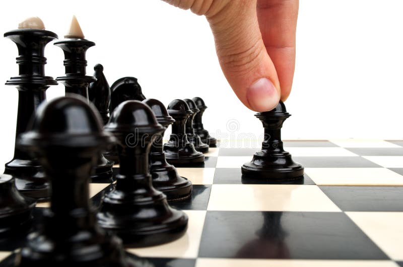 Chess player first move stock image. Image of knight - 12095253