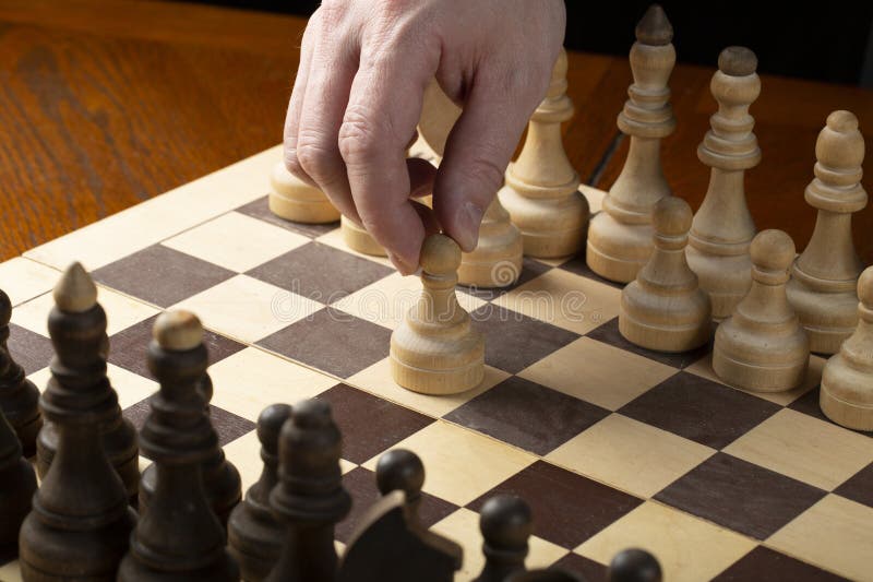A Man is Playing Chess.Close-up Stock Image - Image of checkmate ...