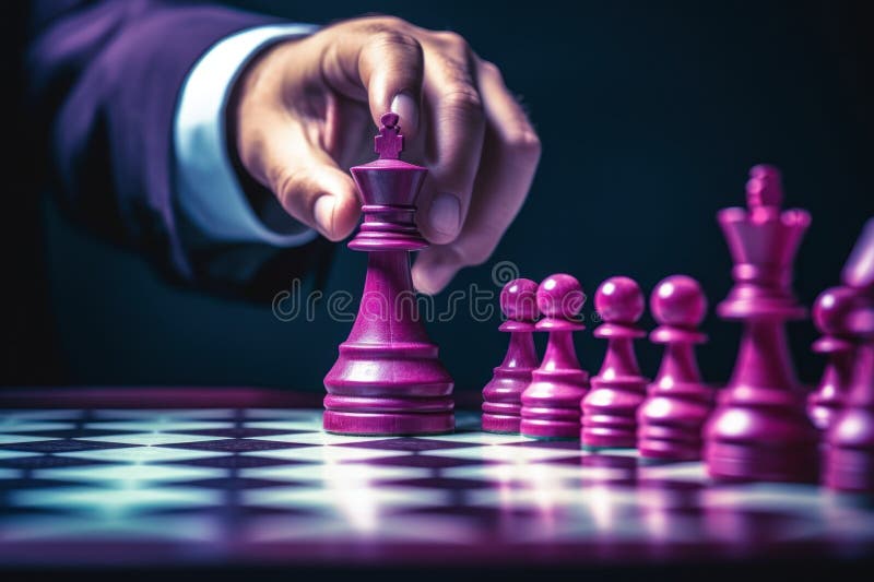 Man Playing Chess in Suit stock illustration. Illustration of leisure ...