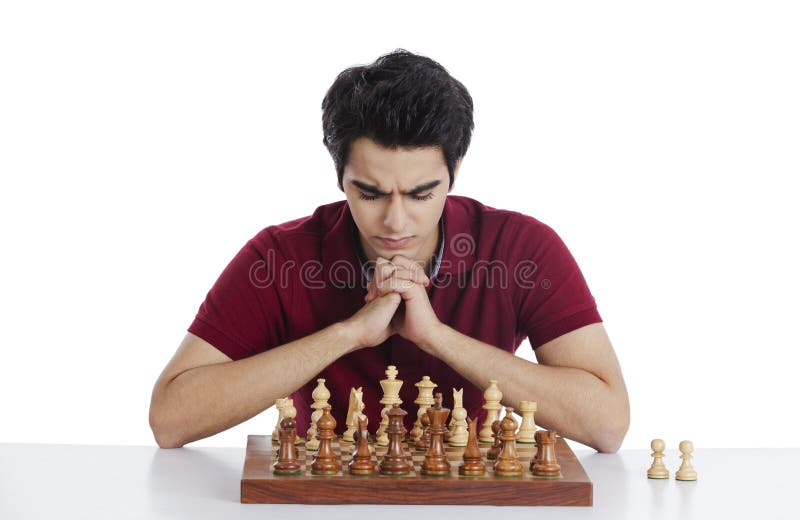 Man Thinking while Playing Chess Stock Image - Image of making, indian ...