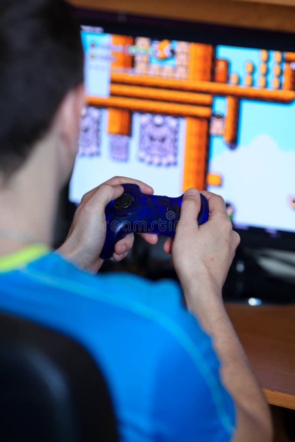 Man Playing a Computer Games Stock Image - Image of games, game: 69679829