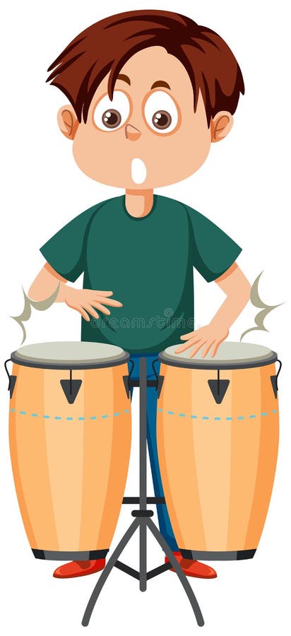 A man playing conga stock vector. Illustration of musical - 260860966
