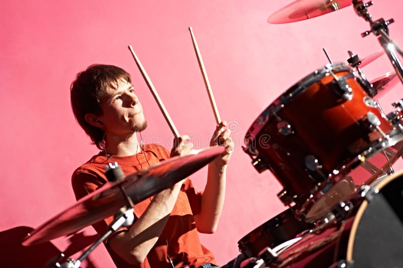 Man playing on drum stock photo. Image of object, play - 5276292