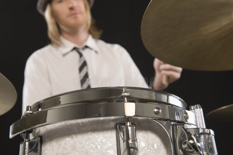 Man Playing Drums stock photo. Image of male, artist - 29665418