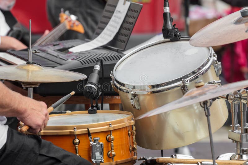 Man playing drums stock image. Image of entertainment - 33269733