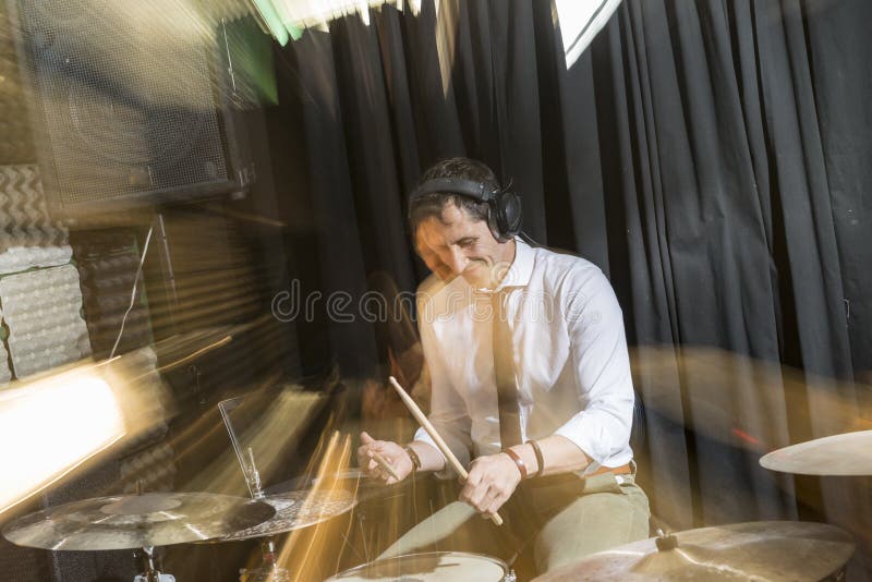 Man playing the drums stock image. Image of musicians - 152765205