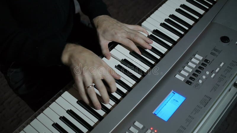 A Man Playing the Electric Keyboard Stock Video - Video of fingers ...