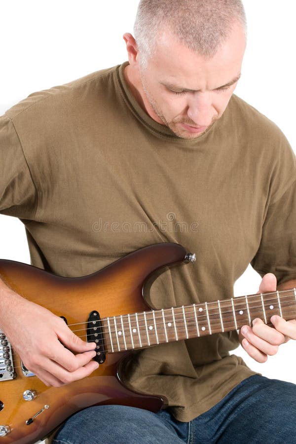 Man Playing Electrical Guitar Stock Photo - Image of steel, music: 6973948