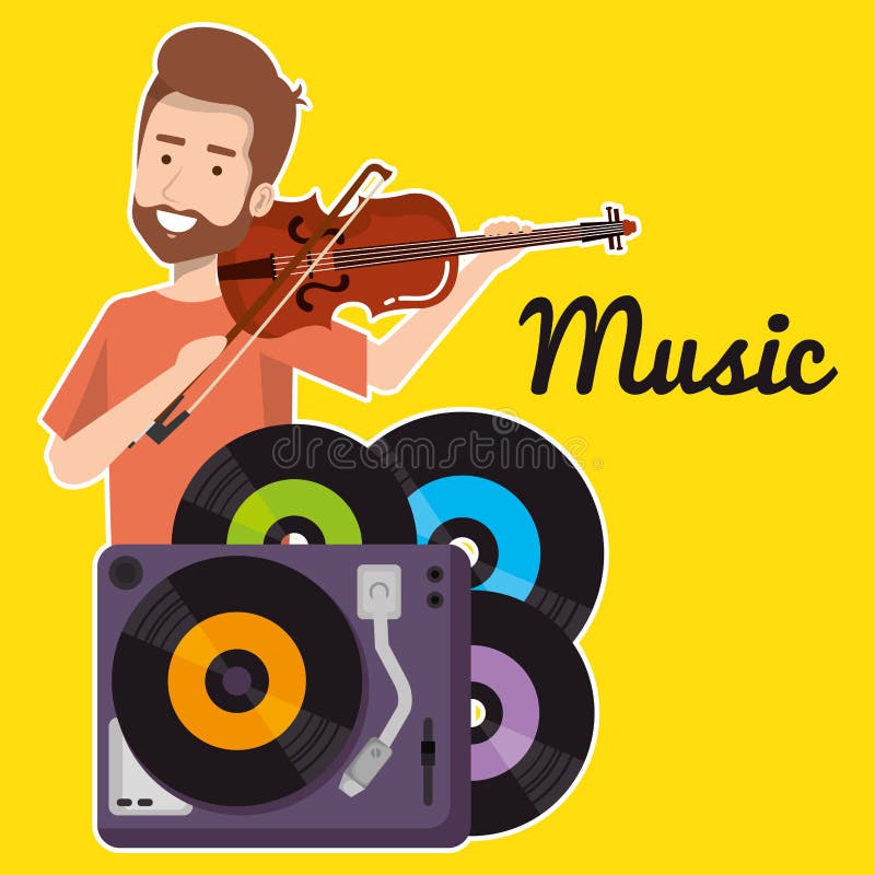 Man Playing Fiddle Character Stock Vector - Illustration of cartoon ...