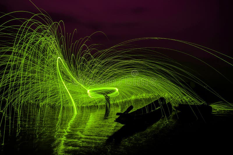 Man Playing Fire Baton in Texture Background Stock Image - Image of ...