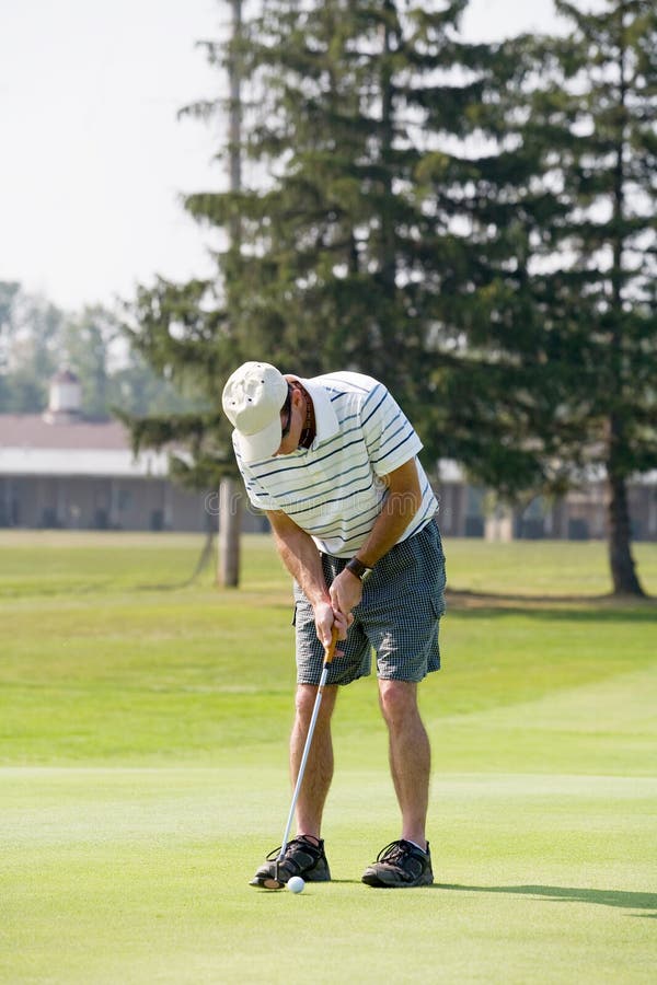 Man Playing Golf stock image. Image of putting, male, clubs - 8074749