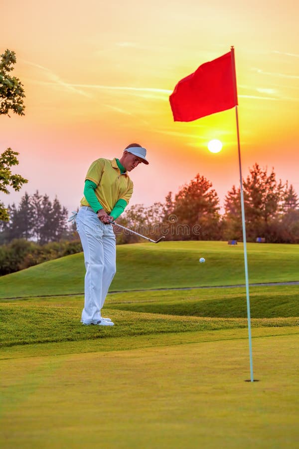 Man playing golf stock image. Image of golf, country - 12257501