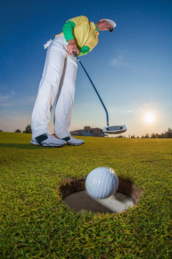 Man playing golf stock image. Image of golf, iron, grass - 44310749