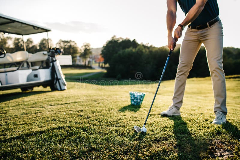 Golfers Hit Sweeping Golf Course in the Summer Stock Photo - Image of ...
