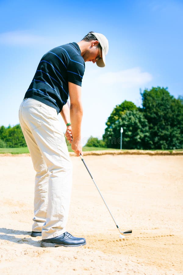 Man Playing Golf stock image. Image of enjoyment, spray - 89743831