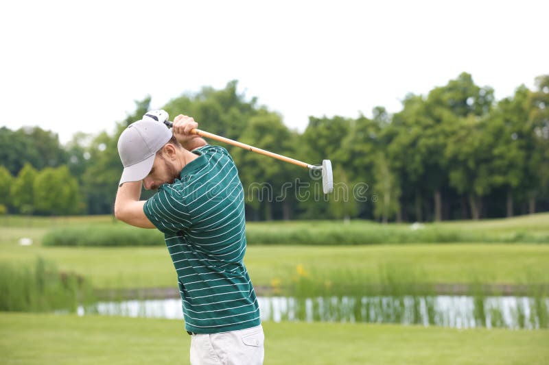 Man Playing Golf on Course. Sport and Leisure Stock Photo - Image of ...