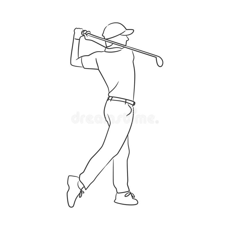 Line Drawing Golfer Stock Illustrations – 490 Line Drawing Golfer Stock ...
