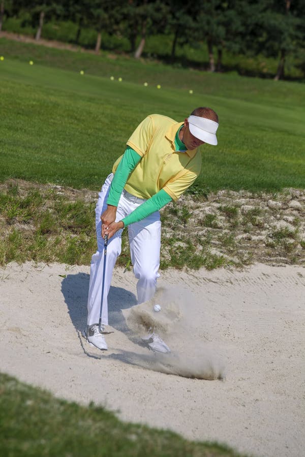 Man Playing Golf during Sunny Day Stock Image - Image of fairway, iron ...