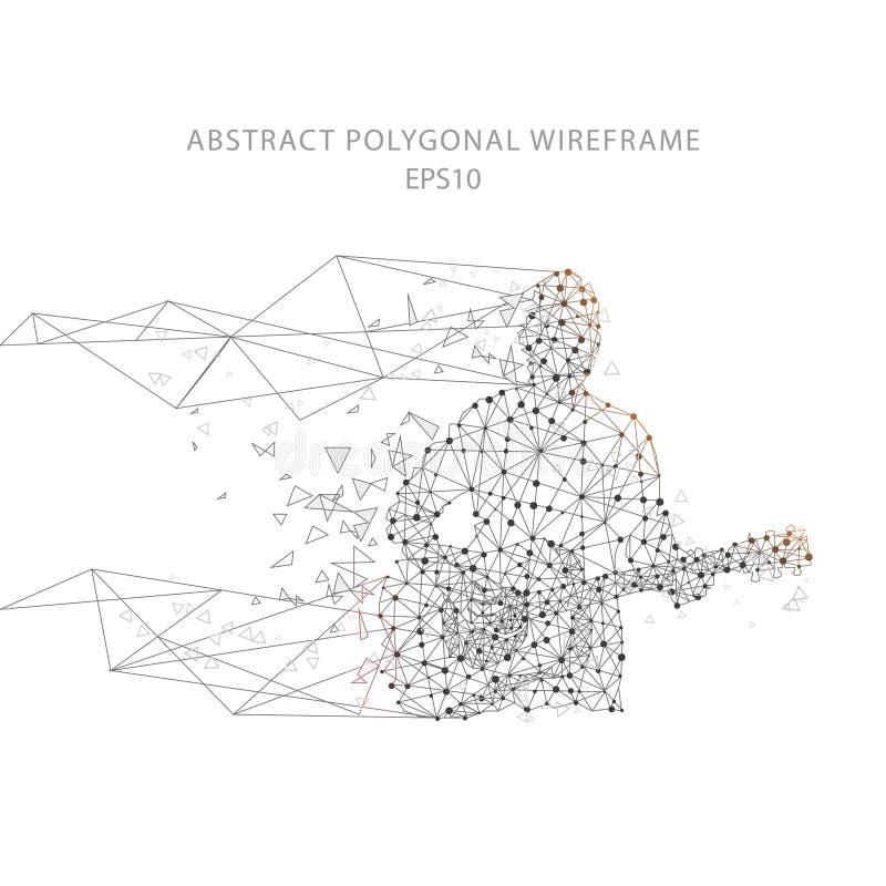 Man Playing Guitar Low Poly Wire Frame. Stock Vector - Illustration of ...