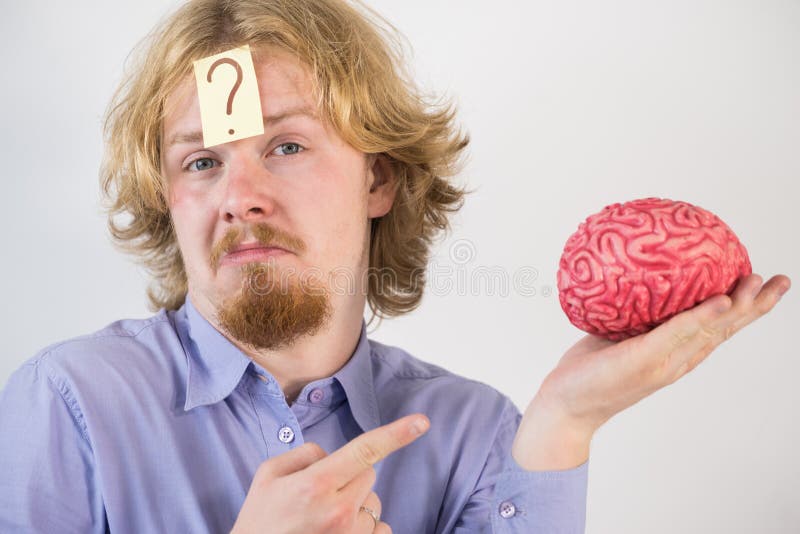 Man Playing with Human Brain Stock Photo - Image of ideas, symbol ...