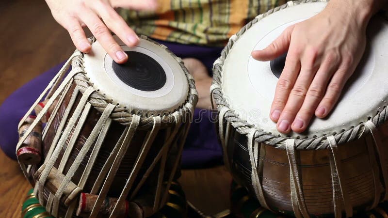 Man Playing on Indian Tabla Drums Stock Footage - Video of asian ...