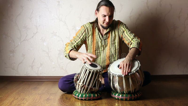 Man Playing on Indian Tabla Drums Stock Footage - Video of asian ...