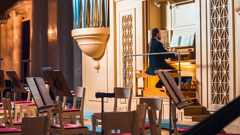 Man Playing on the Keyboard of an Organ Stock Footage - Video of player ...