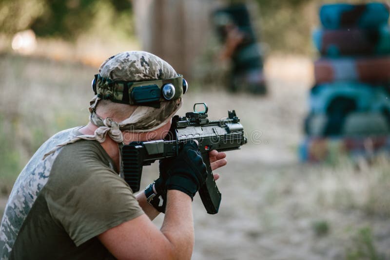 Lasertag shooting game stock image. Image of extreme - 128734459