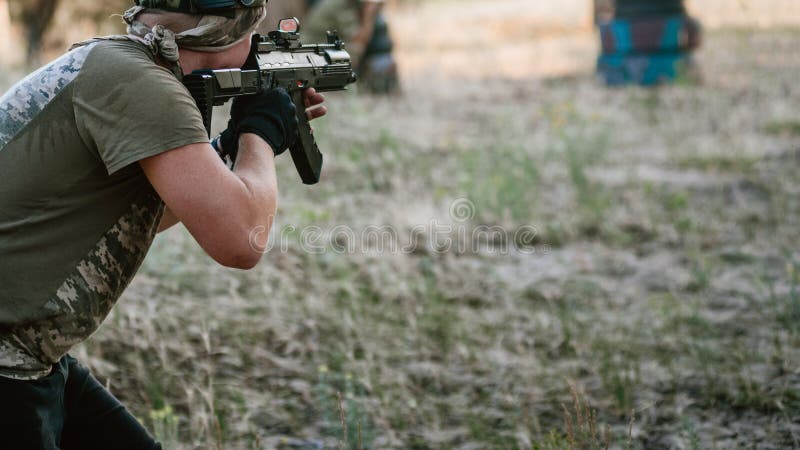 Lasertag shooting game editorial photo. Image of polygon - 126343271