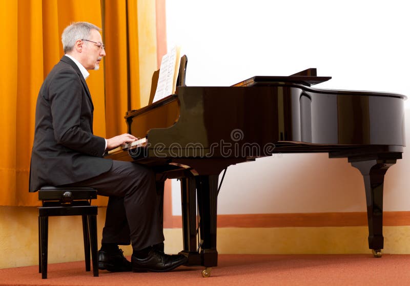 Man playing piano stock photo. Image of sound, black - 39793032